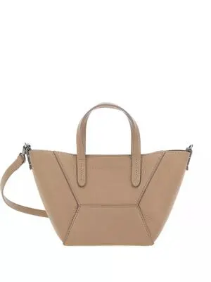 Brunello Cucinelli Mini Leather Tote Bag - Neutrals