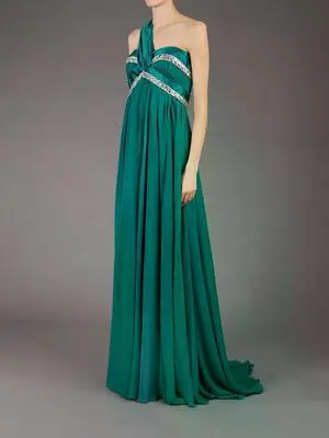 Zuhair Murad Asymmetric Shoulder Strap Evening Dress