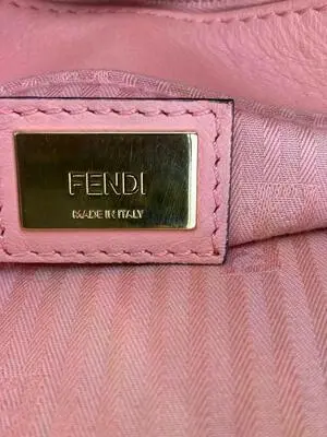 Fendi Petite Vitello Elite Flamingo Leather Tote Bag - Pink