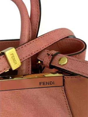 Fendi Petite Vitello Elite Flamingo Leather Tote Bag - Pink