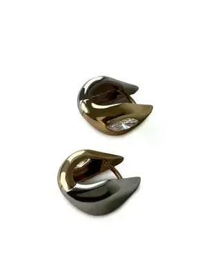 LOEV 14kt Recycled Diamond Huggie Hoop Earrings