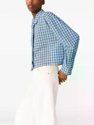 Maje Embellished Check Shirt With Removable Tie