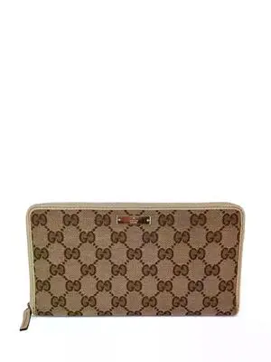 Gucci Gg Logo Canvas Wallet - Neutrals