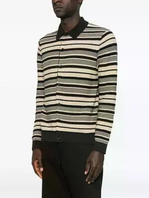 Nn07 Nolan Ls Polo Striped Cardigan