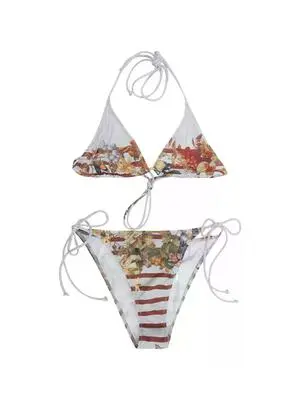 Jean Paul Gaultier Floral-print Bikini Set - White