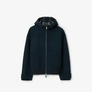 Burberry Reversible Wool Hooded Jacket - Pilot Blue