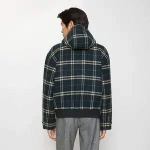 Burberry Reversible Wool Hooded Jacket - Pilot Blue