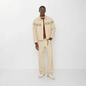 Burberry Cotton Canvas Relaxed Fit Trousers - Tundra White