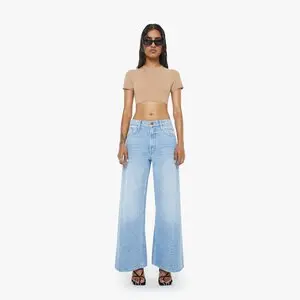 MOTHER The Lil Lemon Twist Sneak Munchies Jeans - Light Blue