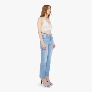 MOTHER The Hustler Ankle Fray Jeans - Light Blue