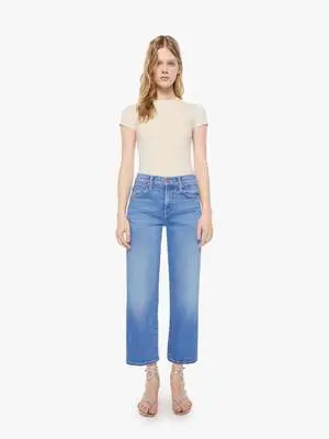 MOTHER Petites The Lil Mid Rise Rambler Zip Ankle Piece Jeans - Blue