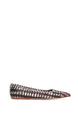 Women's Woven Leather Derby Flats
