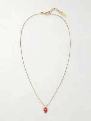 Saint Laurent Tone And Enamel Necklace - Gold