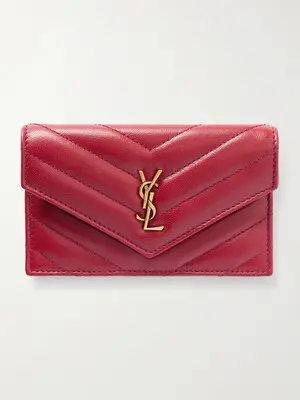 Saint Laurent Cassandre Matelassé Leather Wallet - Red