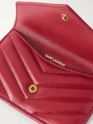 Saint Laurent Cassandre Matelassé Leather Wallet - Red