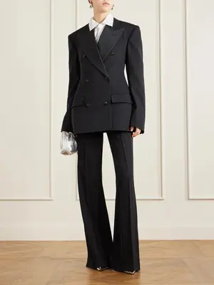 Stella McCartney Double-breasted Wool Blazer With Twill Trim