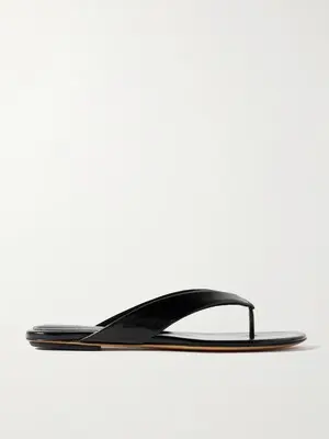 Le Monde Beryl Eel-effect Leather Sandals - Black