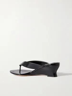 Le Monde Beryl Eel-effect Leather Wedge Sandals