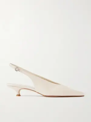 AeydĒ Camila Leather Slingback Pumps - Neutrals