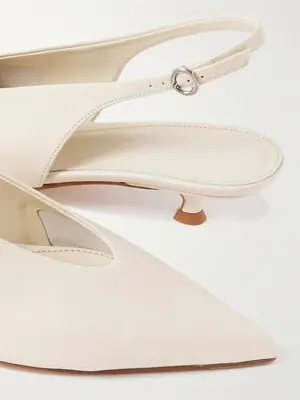 AeydĒ Camila Leather Slingback Pumps - Neutrals