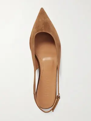 AeydĒ Annora Suede Slingback Flats - Brown