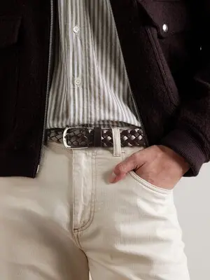 Anderson's 3cm Woven Leather Belt