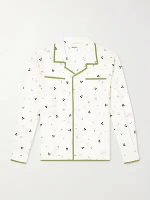 BODE Blackberry Patch Camp-collar Embroidered Linen Shirt