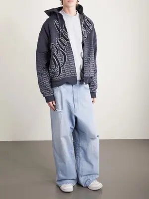 Balenciaga Wide-leg Distressed Jeans