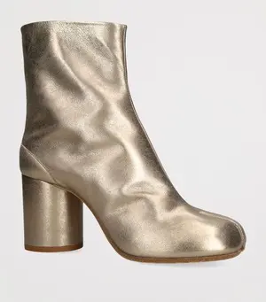 MAISON MARGIELA Metallic Leather Tabi Ankle Boots