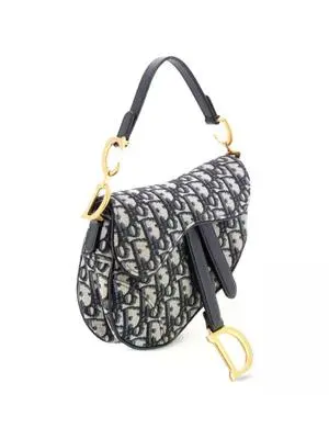 Dior Saddle Handbag Oblique Canvas Mini - Blue