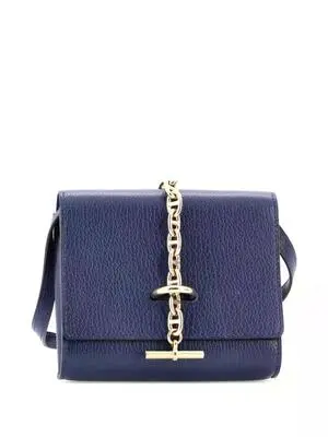 Hermès Chaine D'ancre Compact Wallet On Strap Chevre Mysore - Blue