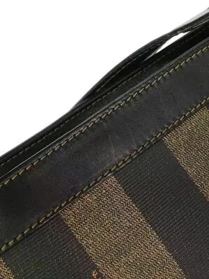 Fendi 2007 Pequin Striped-pattern Shoulder Bag - Black