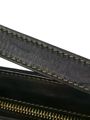Fendi 2007 Pequin Striped-pattern Shoulder Bag - Black