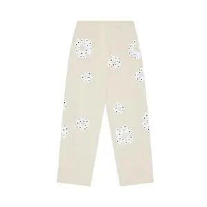 DENIM TEARS Rhinestone Cotton Wreath Sweatpants - Cream