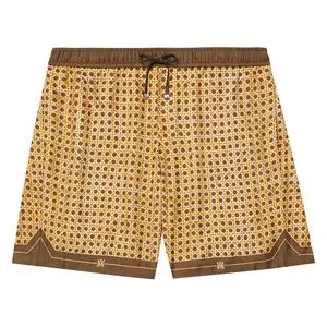 Amiri Weave Pattern Silk Shorts - Brown