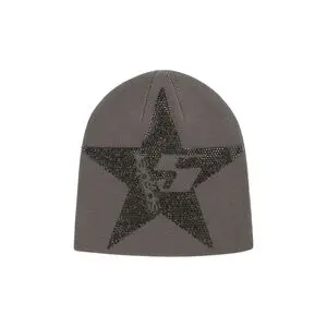 SP5DER Rhinestone Embellished Beanie - Grey