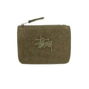 StÜssy Needle Punch Coin Pouch 'olive' Green