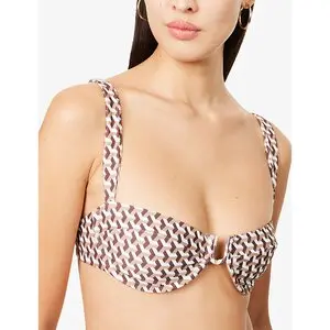 Monday Swimwear Cala Roja Geometric-print Underwired Bikini Top