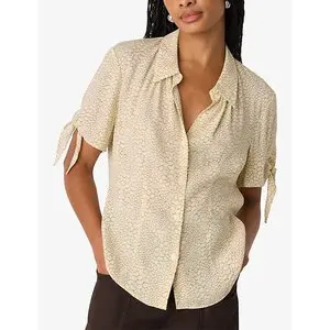Whistles Patterned Tie-sleeve Woven Shirt