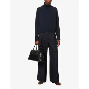 ME+EM Raglan Sleeve Cashmere Jumper With Detachable Snood - Navy