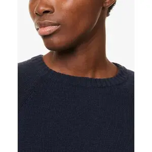 ME+EM Raglan Sleeve Cashmere Jumper With Detachable Snood - Navy