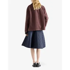 Prada Re-nylon Quilted Woven Midi Skirt - Blue