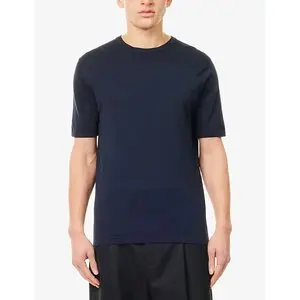 Sunspel Sun Sea Island Short-sleeve Knitted Cotton T-shirt - Light Navy