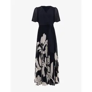PHASE EIGHT Floral-print Woven Maxi Dress - Navy