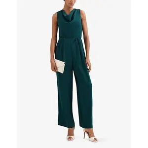 PHASE EIGHT Monique Cowl-neck Woven Jumpsuit