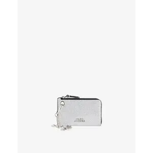 Marc Jacobs The Coated Glitter Everyday Woven Charm Wallet - Silver