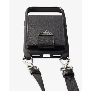 Prada Shoulder-strap Saffiano Leather Case Iphone 17 Pro Case