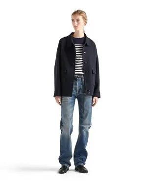 Prada Striped Wool Sweater - Blue