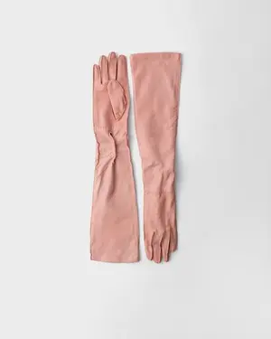 Prada Long Leather Gloves Orchid Pink