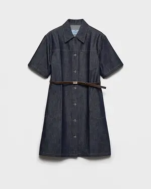Prada Belted Denim Shirt Dress